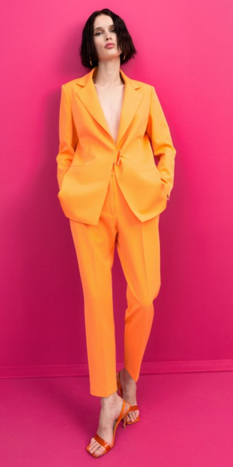 Access Fashion Orange Crepe Cigarette Trousers